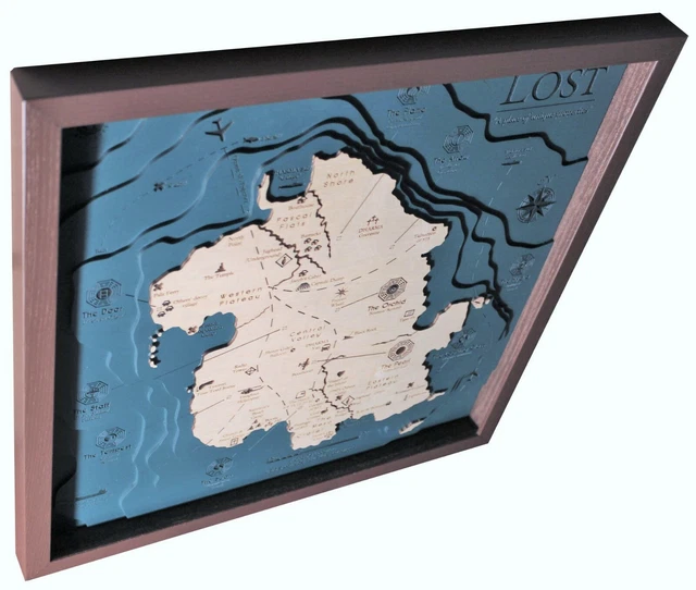 LOST MAP 3D Map Modern Picture Map Chart | www.geckoart.it £207.88 ...