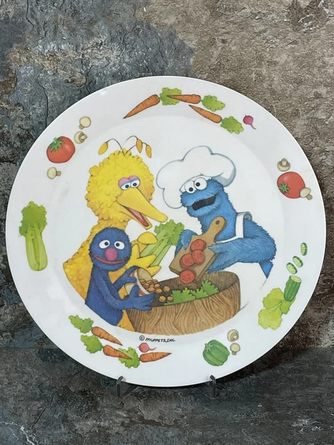 VINTAGE SESAME STREET / Muppets Plastic Plate Big Bird Grover Cookie ...