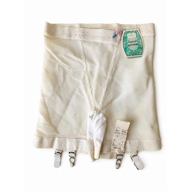 VINTAGE SEARS NOS Front Control Long Leg Girdle Garters USA Size S NWT ...