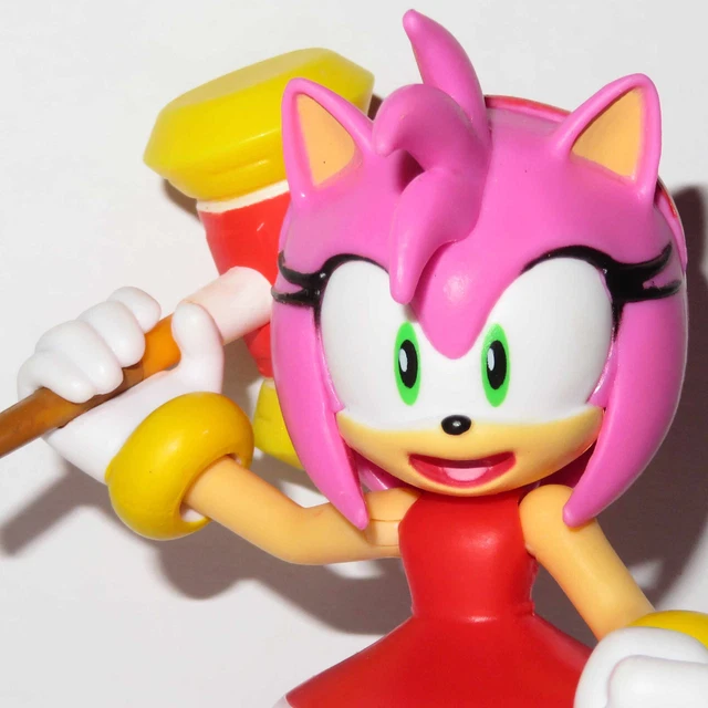 4& JAKKS AMY Rose + Hammer! Jointed Sonic The Hedgehog Figure Toy Sega ...