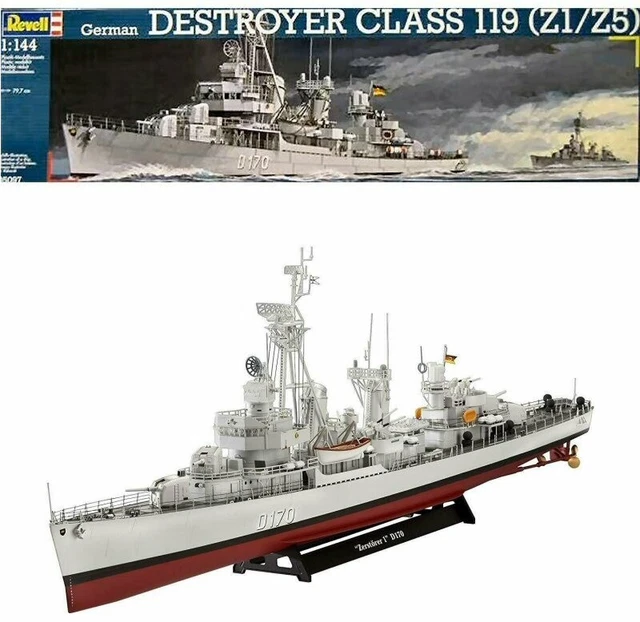 REVELL 05097 GERMAN Destroyer Class 119 Z1/ Z5 1/144 scale model Ship ...