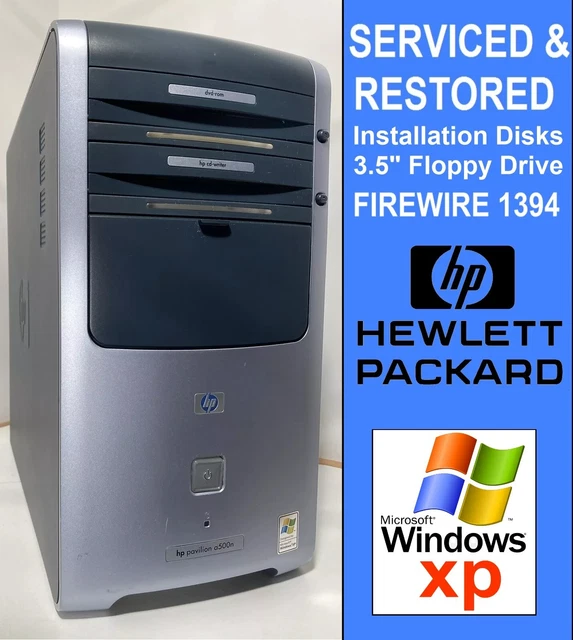 HP PAVILION TOWER Computer /Vintage Windows XP /Parallel Port/Firewire ...