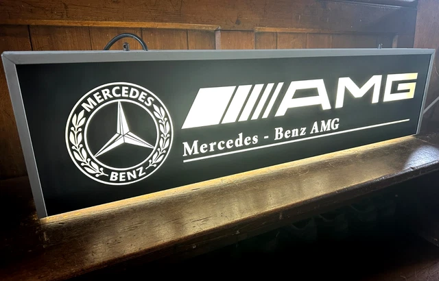 AMG MERCEDES-BENZ DOUBLE SIDED ILLUMINATED DEALERSHIP SIGN 1990's £ ...