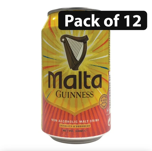 MALTA GUNNESS NON Alcoholic Malt Drink 330ml - Pack of 12 £16.98 ...