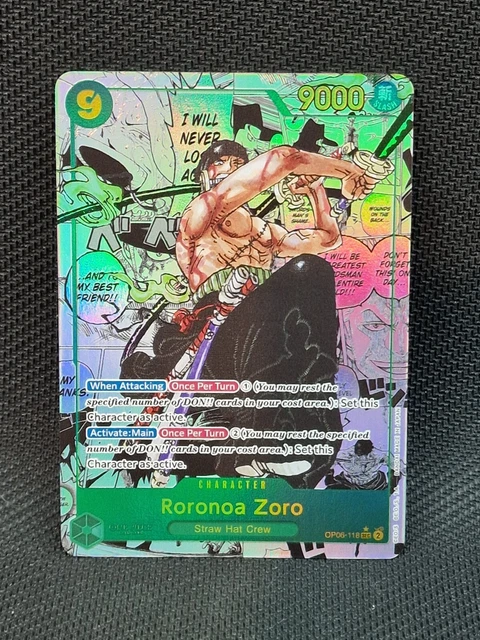 OP06-118 RORONOA ZORO : Secret Rare Alternative Art One Piece English ...