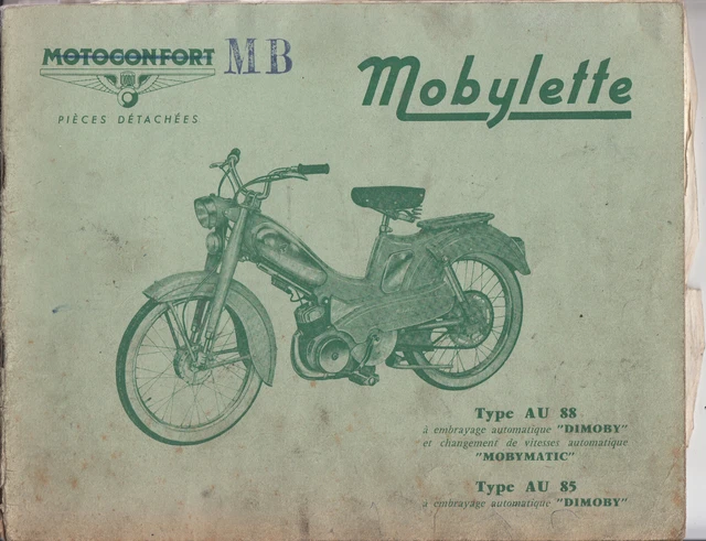 CATALOGUE NOTICE PIECES detachees mobylette MOTOBECANE MOTOCONFORT AV ...