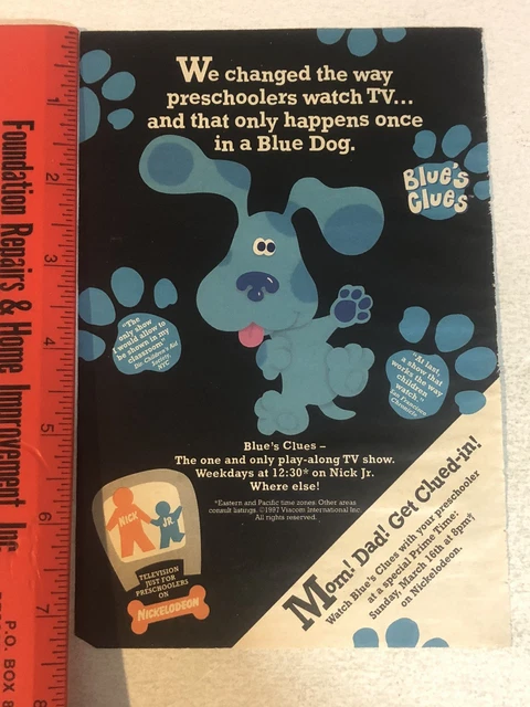 BLUES CLUES 1997 Nickelodeon Vintage Print Ad Tpa34 EUR 7,83 - PicClick DE