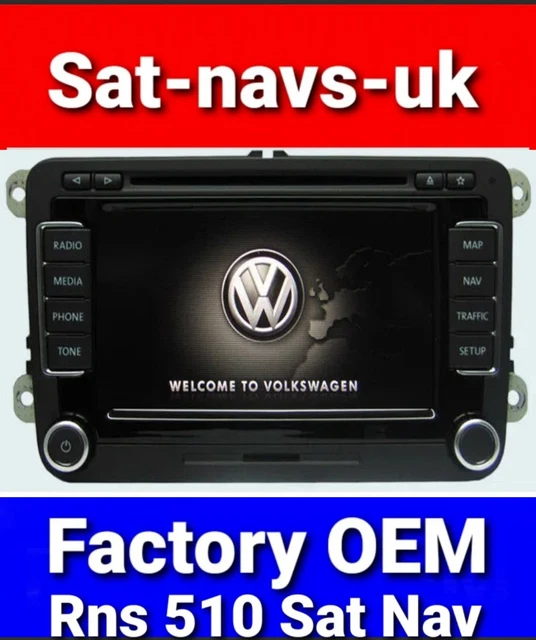 GENUINE VW RNS 510 DAB+ Sat Nav Stereo Golf 6 Caddy T5 Passat CD DVD HDD V17 map £675.00 ...