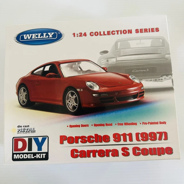 WELLY 1/24 SCALE Diecast Car Porsche 911 Carrera S Coupe Red DIY MODEL ...