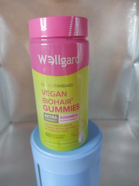 WELLGARD VEGAN BIOHAIR Gummies Extra Strength Biotin Watermelon Flavor ...