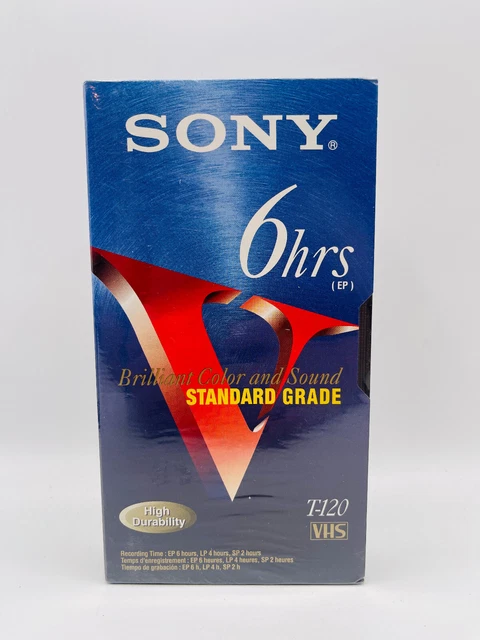 7-PACK SONY PREMIUM Grade Blank VHS Video Tapes 6hrs T-120 NEW Sealed ...