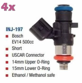 BOSCH EV14 500CC Short FUEL INJECTOR INJ-197 (x4) EUR 276,66 - PicClick FR