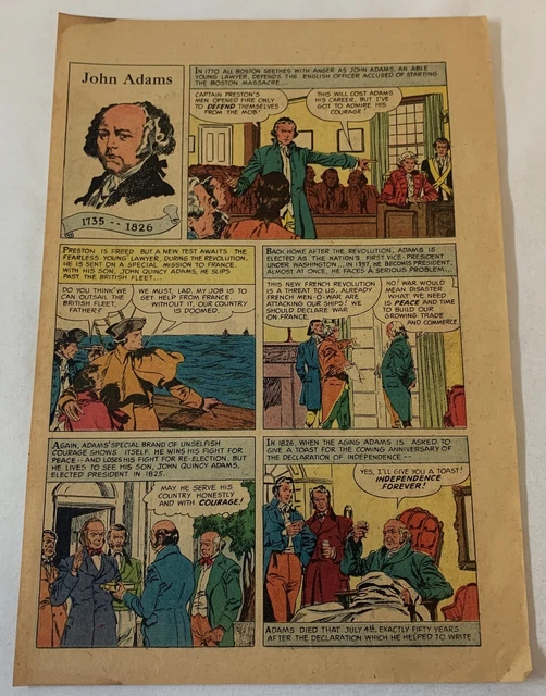 PAGE DE DESSIN Animé 1957 ~ JOHN ADAMS EUR 11,24 - PicClick FR