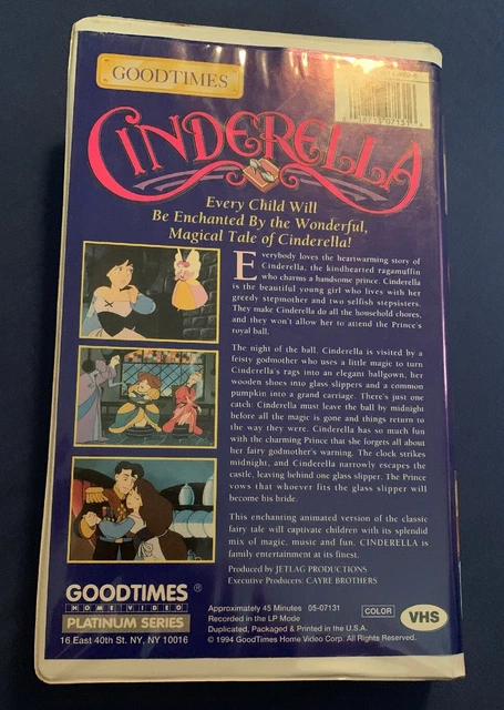 CINDERELLA VHS GOODTIMES version , Rare , Animated, 1994 £10.87 ...