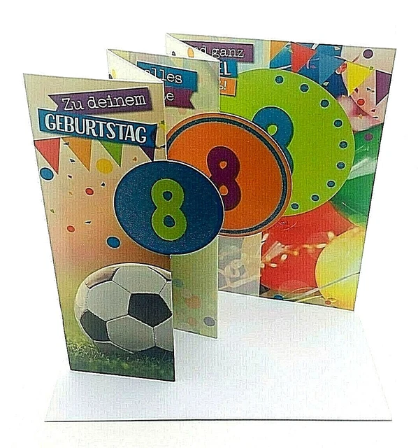 NEW BIRTHDAY CARD 8 Year Old Boy, Folding Card Birthday with Envelope ...