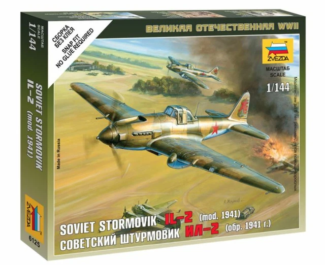 SOVIET STORMOVIK IL-2 Airplane Plastique Kit 1:144 Model Zvezda EUR 14 ...