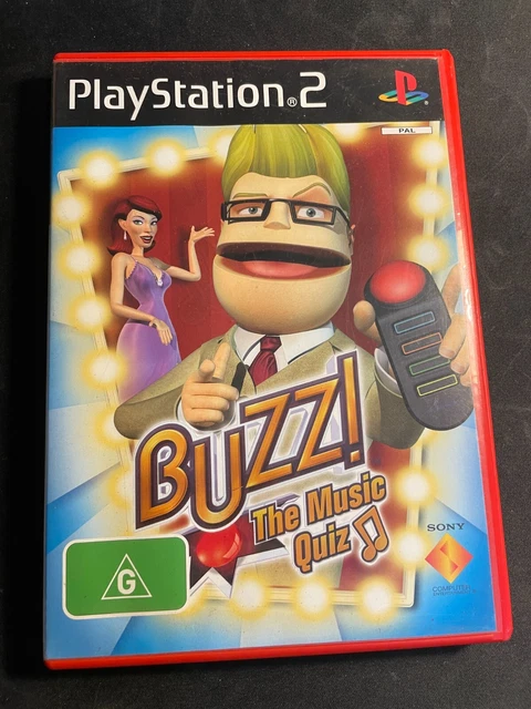 BUZZ! THE MUSIC QUIZ | SONY PS2 PLAYSTATION 2 + MANUAl | BUZZ BUZZERS ...
