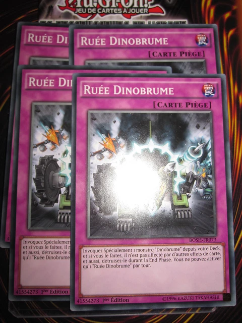 YU-GI-OH! COM RUEE Dinobrume Lot (Playset 4 Cartes) Bosh-Fr073 Mint ...