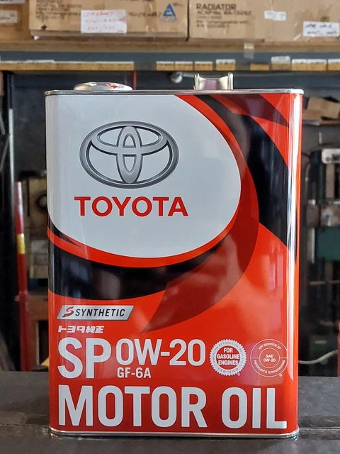 GENUINE TOYOTA FULL Synthetic Petrol Engine Oil 0W-20 SP GF-6A (4L ...