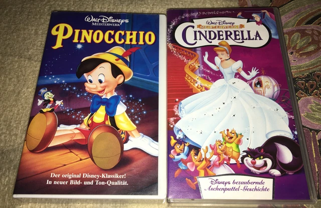 ORIGINAL WALT DISNEY „Pinocchio“ & „Cinderella“ VHS Videokassette £13. ...