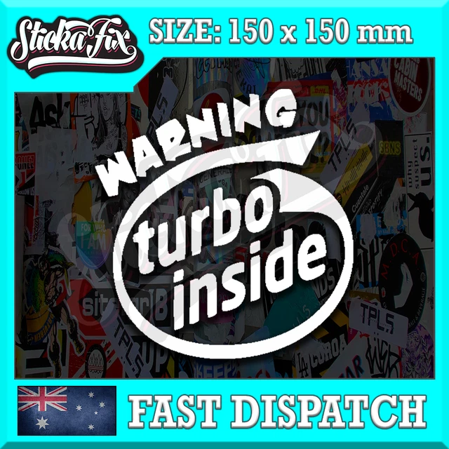 WARNING TURBO INSIDE 4X4 car vinyl STICKER funny DECAL 4WD JDM Truck ...
