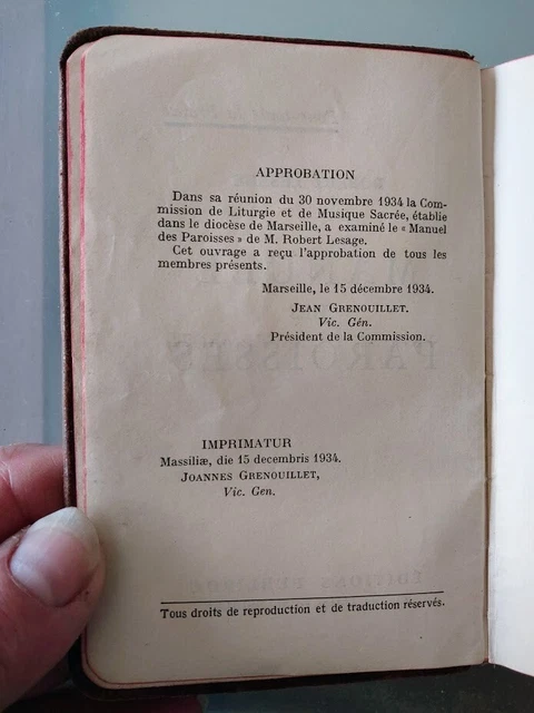ANCIEN MANUEL DES Paroisses 1934 Robert Lesage Missel Prière EUR 12,00 ...