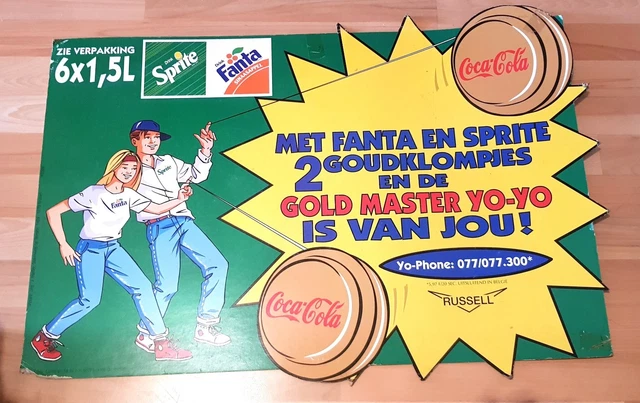 VINTAGE DUTCH COCA Cola Fanta Sprite Gold Master Yoyo Shop Display ...