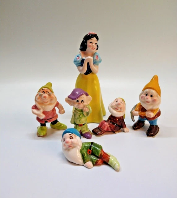SNOW WHITE & Five of Seven Dwarfs Vintage Walt Disney Productions 1950 ...