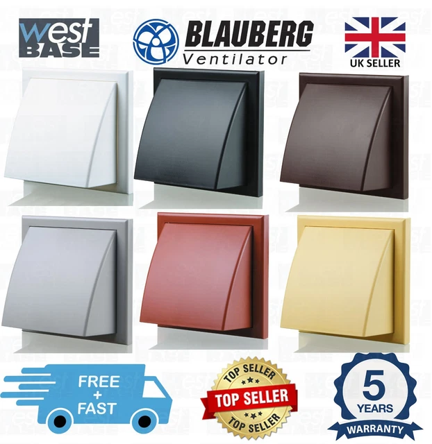 PLASTIC HOODED LOUVRED Cowled Wall Grille Extractor Fan Duct Vents 4" 5 ...