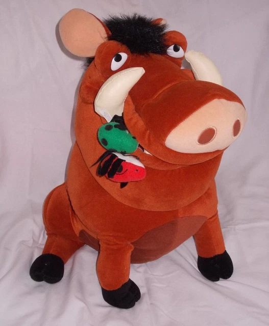 DISNEY STORE AUTHENTIC Lion King Pumbaa Pumba Warthog 16" Plush Ladybug ...