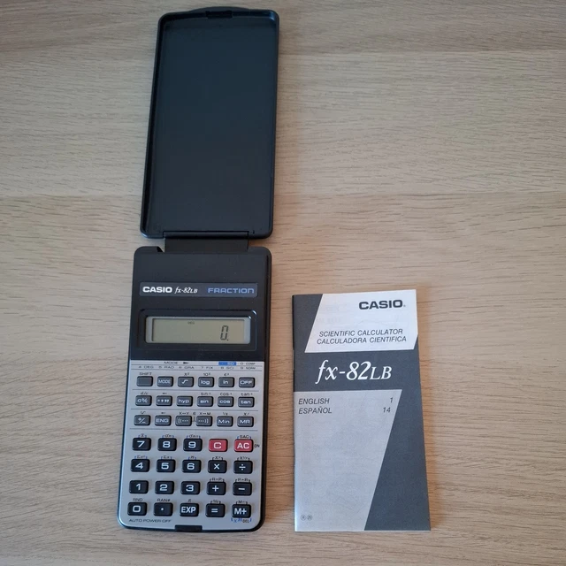 VINTAGE CASIO FX-82LB Fraction Scientific Calculator with Flip Top Case ...