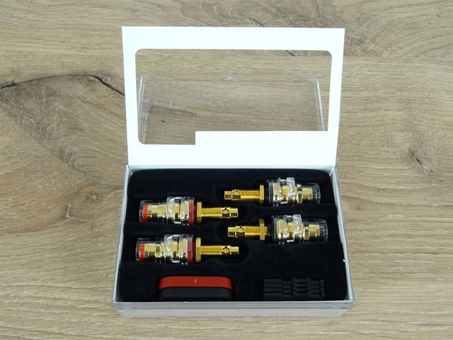 WBT-0735 POLKLEMME, VERGOLDET, Makrolon-Vollisolierung, 2x rot und 2x ...