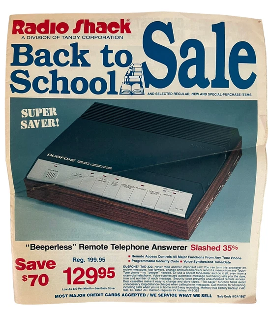 RADIO SHACK SALES Flyer Catalog 1987 Back To School Sale Tandy ...