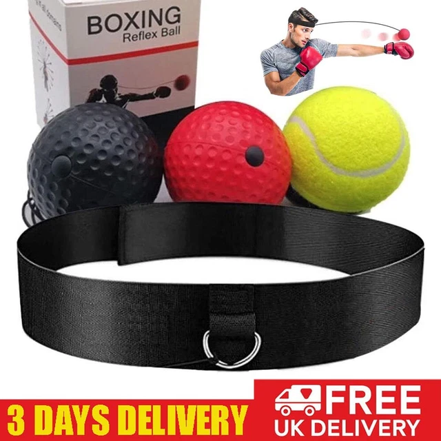 BOXING FIGHT BALL Punch Exercise Head Band Reflex Speed Training with 3 ...