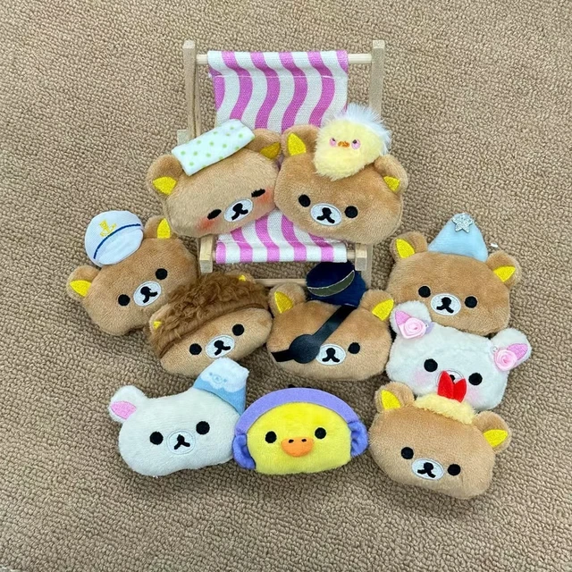 RILAKKUMA BEAR AND Little Yellow Chi Plush Toy Bag Pin Keychain For ...
