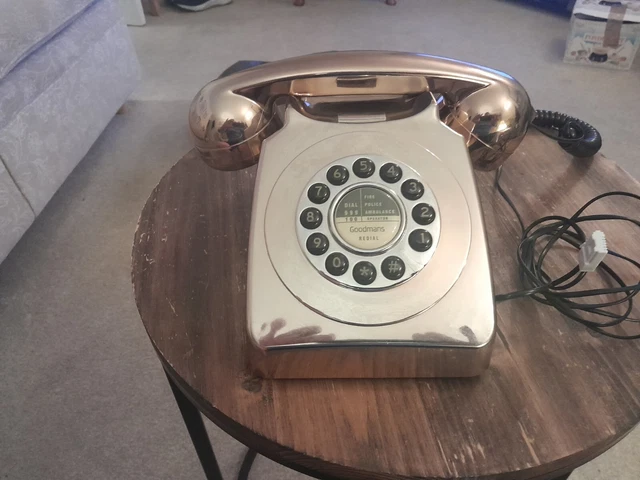 GOODMANS RETRO GOLDEN /Bronze Push Button Phone Working Order £14.99 ...