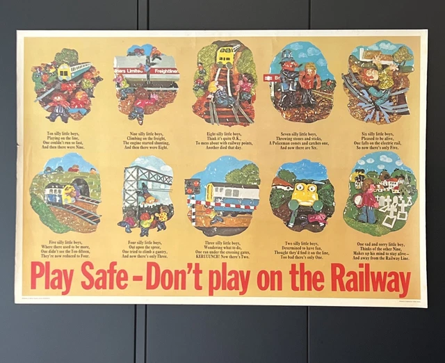 VINTAGE 1973 BRITISH Rail Safety Poster - Don’t Play on the Railway £15 ...