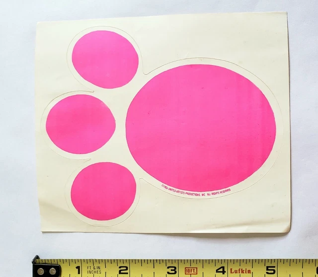 VINTAGE 1993 THE Pink Panther Promo Paw Print Sticker - Animated Tv ...