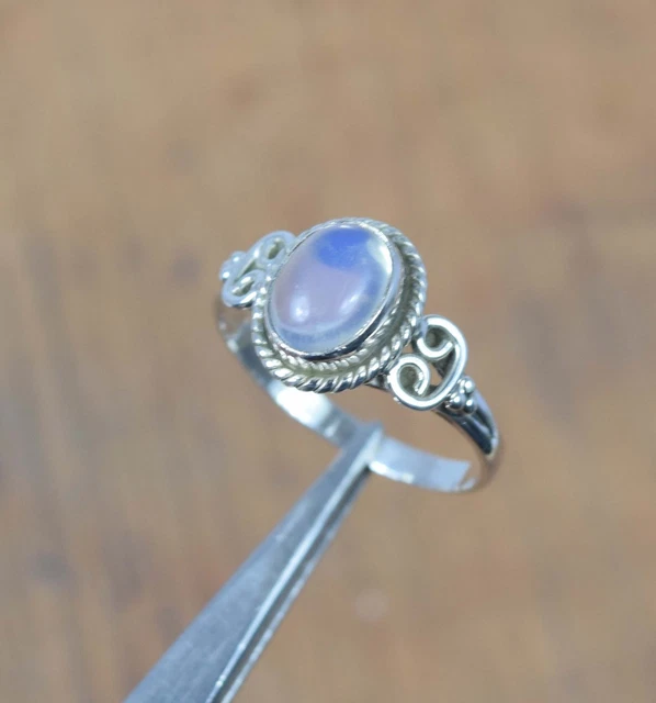 925 SOLID STERLING Silver Milky Opalite Ring-7 US S571 EUR 7,54 ...
