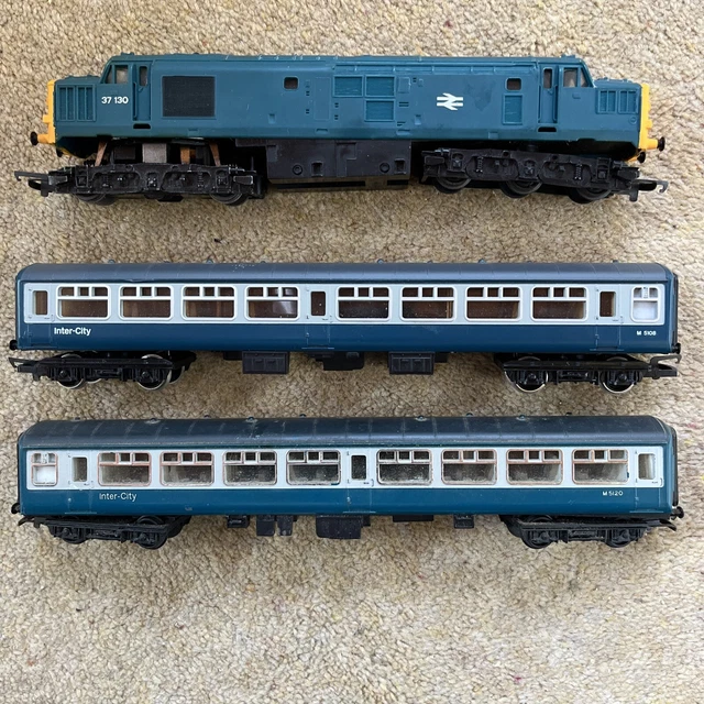 CLASS 37 INTER City Diesel And Two Matching Coaches OO Gauge VGC £33.95 ...