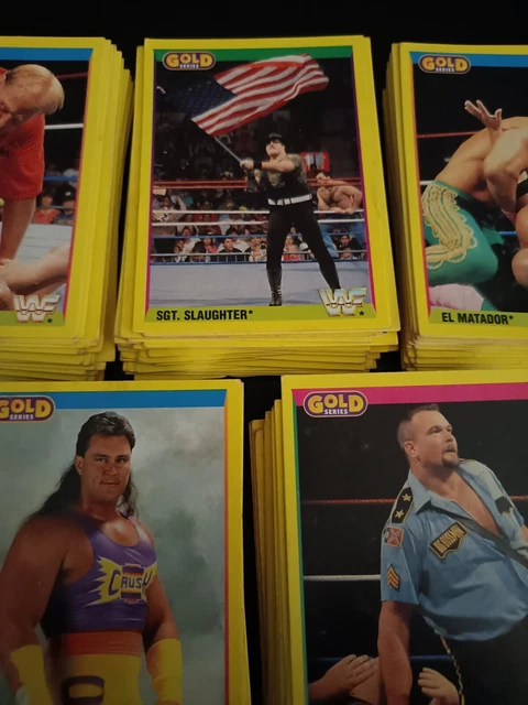 130 WWF GOLD SERIES TRADING CARDS 1992 YELLOW BORDER MERLIN WRESTLING ...