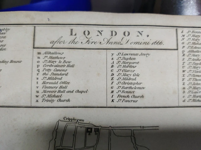 MAP OF LONDON After The Fire Of 1666 --- Map Of 1796 £30.00 - PicClick UK