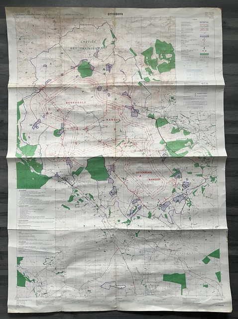 BRITISH ARMY TRAINING Area Map Otterburn Scale 1/25000 Edition 1-GSGS ...