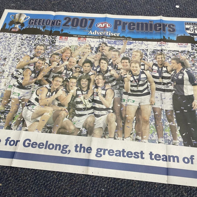 ORIGINAL AFL VFL Newspaper Poster Geelong Cats Footy Advertiser 2007 ...