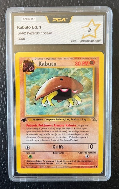 CARTE POKEMON KABUTO 50/62 Edition 1 - Fossile - Pca 8 - Wizards EUR 5,00 - PicClick IT