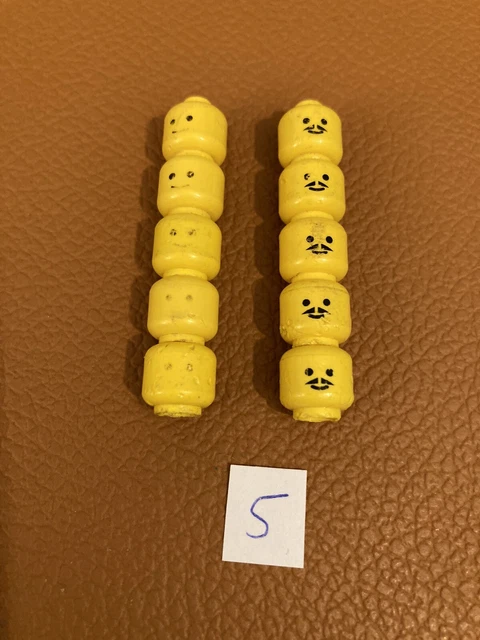 VINTAGE LEGO MINIFIG 10 Heads 3626ap01, 3626bp03 Worn & Damaged 5 £7.34 ...