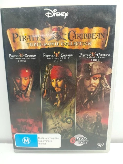 PIRATES OF THE Caribbean Three Movie Collection DVD 6 Disc Set Region 4 ...