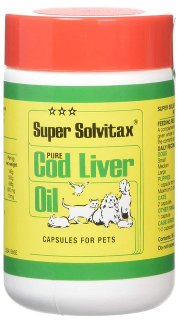 PURE COD LIVER Oil for Dogs (90 Capsules 40g) - Helps Maintain Healthy ...