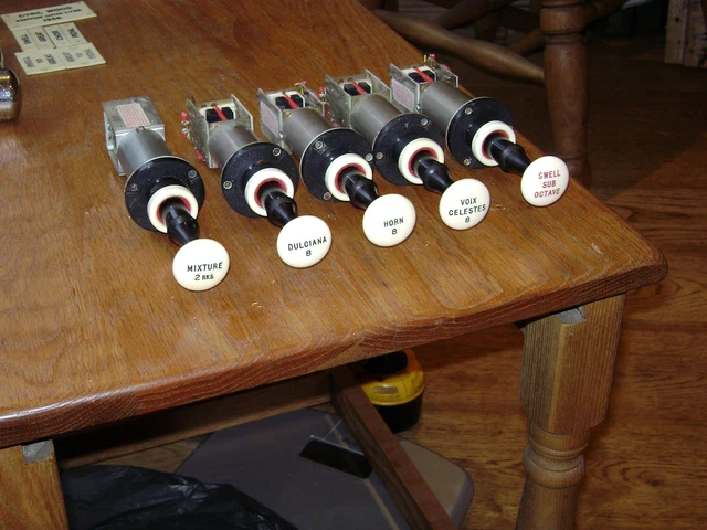 PIPE ORGAN PARTS; 5 Kimber-Allen Electric Drawstop Assemblies £56.00 ...