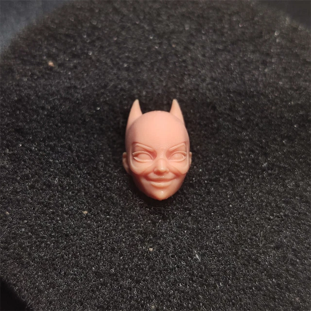 FIGURINE KAWAII CATWOMAN style dessin animé échelle 1/24 sculpture tête non peinte 2,5 pouces ...